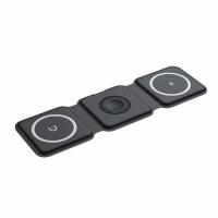 China 3 in 1 Magnetic Wireless Charger 15W Qi Foldable Fast Charging Station for Phone Watch Airpods for sale