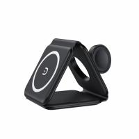 China 3 in 1 Magnetic Wireless Charger 15W Qi Foldable Fast Charging Station for Phone Watch Airpods for sale