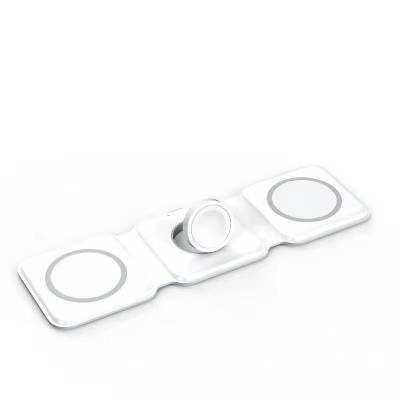 China 3 in 1 Foldable Magnetic Wireless Charging Station 15W Qi Fast Charger for Phone iWatch Airpods for sale