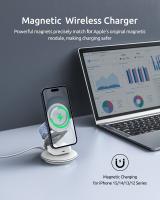 China Magnetic Wireless Fast Charging Station Rotation 3 In 1 Folding 15W for sale