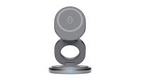 China 360 Rotating Metal 3 in 1 Wireless Charging Station 15W Fast Charging for Phone Watch Earbuds for sale