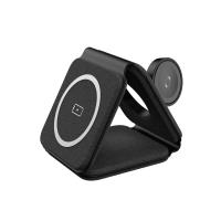 China Fabric 3-in-1 Foldable Magnetic Wireless Charger 15W Fast Charge Custom Logo for sale