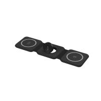 China Fabric 3-in-1 Foldable Magnetic Wireless Charger 15W Fast Charge Custom Logo for sale