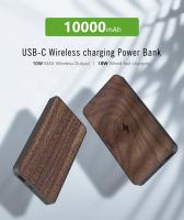 China USB-C Input Portable Wireless Power Bank 10000mAh For Qi Enabled Devices for sale