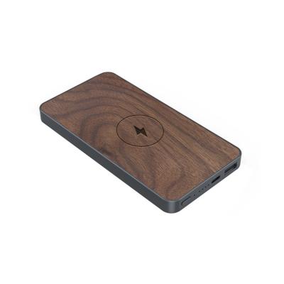 China 10000mAh 10W Qi Wireless Charging Power Bank Eco Friendly Wooden Custom Gift for sale