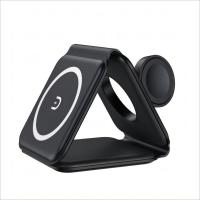 China 3-in-1 Magnetic Wireless Charger 15W Fast Qi Charging Pad for Phone Watch Earphone for sale
