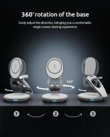 China Qi 15W Fast Charging Wireless Charger 3 in 1 Foldable Magnetic Charging Pad with 9V 2A Input for sale