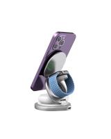 China 3 in 1 Folding Magnetic Wireless Charger 360 Rotation 88x80x25mm 15W Fast Charging Stand for sale