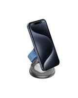 China 3 in 1 Folding Magnetic Wireless Charger 360 Rotation 88x80x25mm 15W Fast Charging Stand for sale