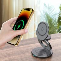 China Zinc Alloy 3 in 1 Folding Wireless Charger Stand for Phone Watch Earphone 15W for sale