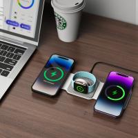 China Direct Fabric Magnetic 3 In 1 Wireless Charging Station 15W With Customized Logo for sale