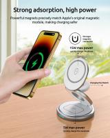 China Zinc Alloy 3 in 1 Wireless Charging Station 15W Fast Charging 360 Rotating Folding Stand for sale