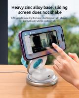 China Zinc Alloy 3 in 1 Wireless Charging Station 15W Fast Charging 360 Rotating Folding Stand for sale
