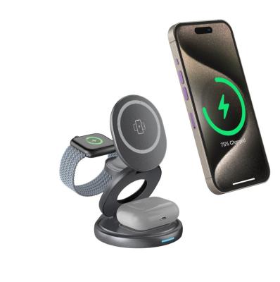 China Private Mold 3 in 1 Wireless Charging Station 15W Fast Charging for Phone Earphone Watch for sale