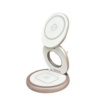China 3 in 1 Foldable Magnetic Wireless Charging Station 15W 10W 7W 5W for Phone Earphone Watch for sale