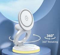 China Silicone ABS Magnetic Wireless Charging Station 3In1 Folding 15W for sale