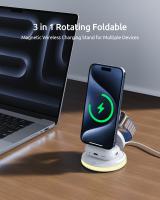 China Silicone ABS Magnetic Wireless Charging Station 3In1 Folding 15W for sale