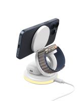 China Silicone ABS Magnetic Wireless Charging Station 3In1 Folding 15W for sale