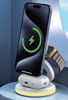 China Silicone ABS Magnetic Wireless Charging Station 3In1 Folding 15W for sale