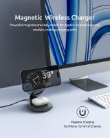 China 15W 3-in-1 Magnetic Wireless Charger Stand Foldable Zinc Alloy Silicone ABS for Phone AirPods iWatch for sale