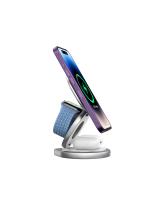 China 3 in 1 360 Rotating Folding Wireless Charger Stand 15W Zinc Alloy for Mobile Phone for sale