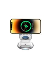 China 3 in 1 360 Rotating Folding Wireless Charger Stand 15W Zinc Alloy for Mobile Phone for sale