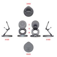 China 3 in 1 360 Rotating Folding Wireless Charger Stand 15W Zinc Alloy for Mobile Phone for sale
