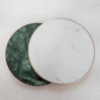 China Real Marble Aluminum Wireless Charger With LED Lamp Illumination Fast Charging for sale