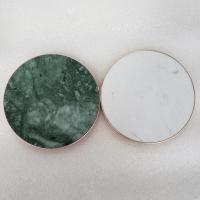 China Real Marble Aluminum Wireless Charger With LED Lamp Illumination Fast Charging for sale