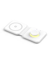 China 15W 2 In 1 Wireless Charging Station Magnetic Fast Charger With Night Light for sale