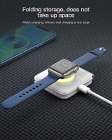 China 98g 15W 2-in-1 Folding Magnetic Wireless Charger with Night Light Warmer for sale