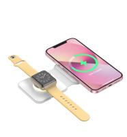 China Night Light Style 2In1 Folding Wireless Travel Charger Fast Charging 15W for sale