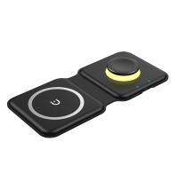 China Night Light Style 2In1 Folding Wireless Travel Charger Fast Charging 15W for sale
