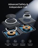 China Night Light Style 2In1 Folding Wireless Travel Charger Fast Charging 15W for sale