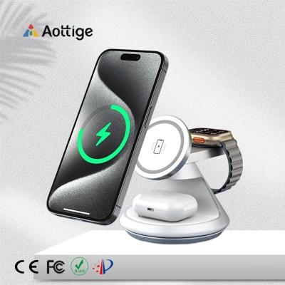 China 3 in 1 Wireless Charging Stand 15W Fast Charging for Phone Watch Earphone for sale