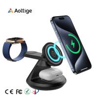 China 15W Multifunctional Wireless Desktop Charger Rotating Private Mold 122x97x113mm for sale