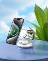 China 15W Multifunctional Wireless Desktop Charger Rotating Private Mold 122x97x113mm for sale