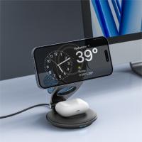 China 360 Rotating Metal Magsafe Wireless Charger Stand 15W Fast Charging for Phone for sale