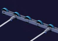 China Escalator Spare Part Roller Inside Link Solid Axles Step Chain Pitch 135.46 Roller Dia 106.2 for sale
