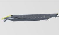 China Type 1400 Escalator Step 400 Grey Aluminum Pallet With 2 Sides Yellow Demarcation Line for sale