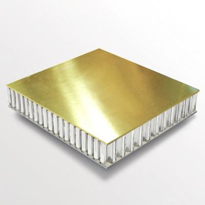 China Natural Copper Brass Color Aluminum Honeycomb Composite Panel 5mm 200mm for Building Facade for sale