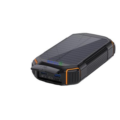 China Solar Panel Charging 20000mah Waterproof Portable Fast Charger Solar Power Bank Wireless Power Bank for sale