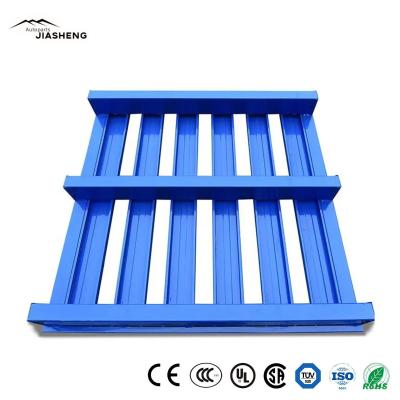 China Galvanized Steel Pallet Double Face Flat Stackable 1100x1100mm 2000kg Capacity Heavy Duty Metal Pallet for sale
