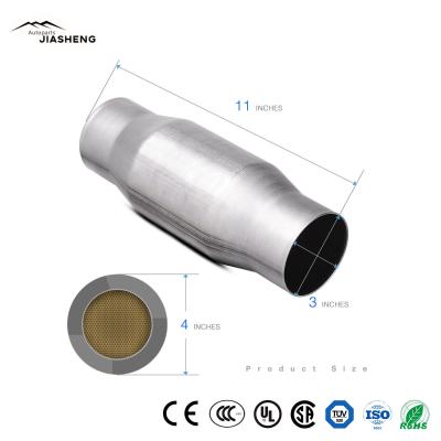 China 3 Inch Inlet Outlet Universal Fit Catalytic Converter 409 Stainless Steel for Petrol Engines for sale