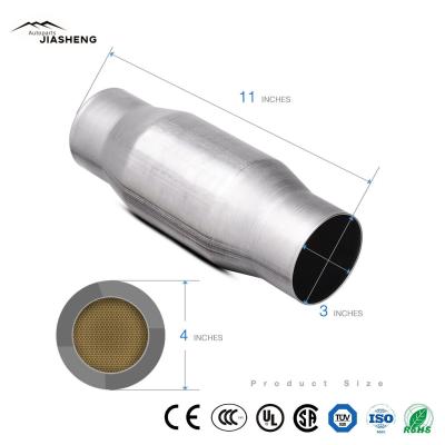 China 3 Inch Inlet Outlet Universal Catalytic Converter Euro 5 Euro 4 Catalyst Carrier Assembly 409 Stainless Steel for sale