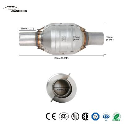 China Universal 2 Inch Weld On Inlet Outlet Catalytic Converter Euro 1 Stainless Steel 409 for sale