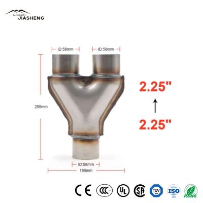 China Universal Y-Shaped Three-Way Catalytic Converter 409 Stainless Steel Euro 1 Auto Exhaust Pipe for sale