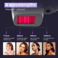 China 808 Diode Laser Ice Hair Removal Machine 4 Wavelengths 1064nm Changeable Spot Size Android System for sale