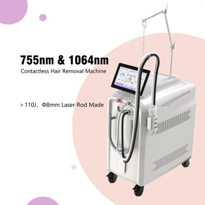 China Long Pulse Vascular Removal Nd Yag Laser 100J 1064nm Alexandrite Laser Hair Removal Machine 755nm Best Alex Laser Factory Price for sale