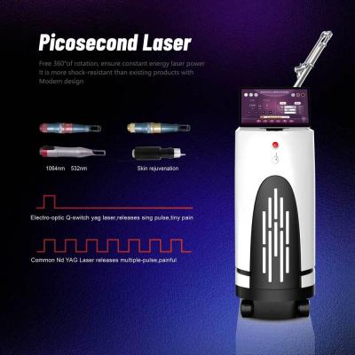 China 750ps Picosecond 1064nm 755nm 532nm Q Switched Nd Yag Laser Tattoo Removal Picosecond Laser Machine Price Picosecond Laser for sale